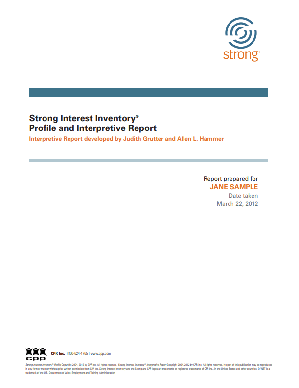 Strong Interest Inventory® Career Test | Psychometrics Canada
