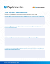 Team Dynamics | Visualize Team Personality Insights