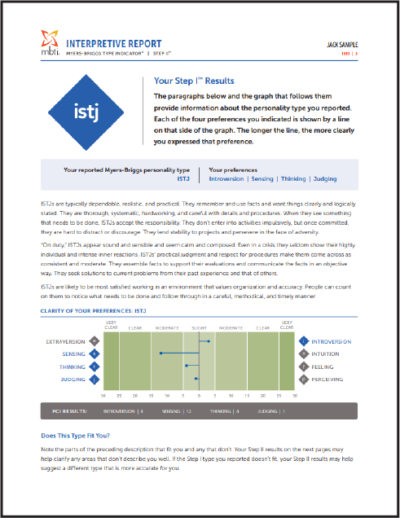 MBTI Step II Interpretive Report | View Sample | Psychometrics